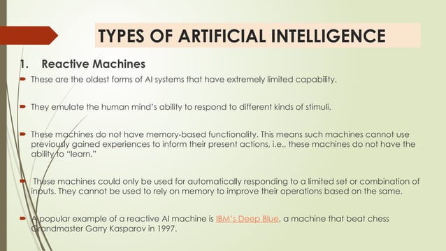 INTRODUCTION TO ARTIFICIAL INTELLIGENCE - Lecture | PPTX | Artificial Intelligence | Technology ...