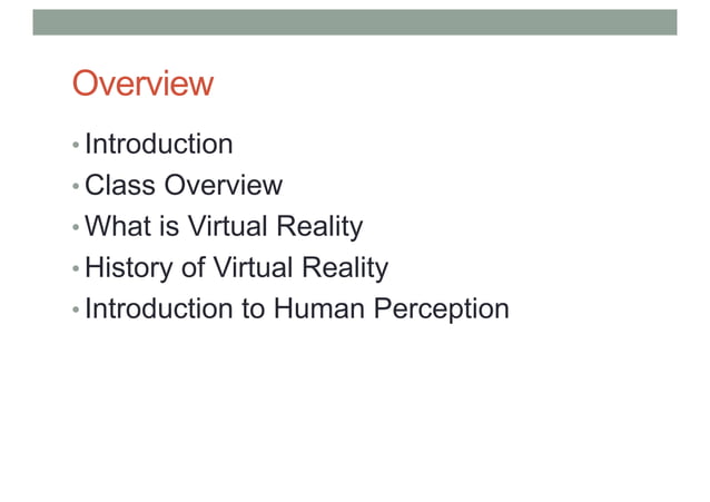 COMP Lecture1 - Introduction to Virtual Reality | PDF