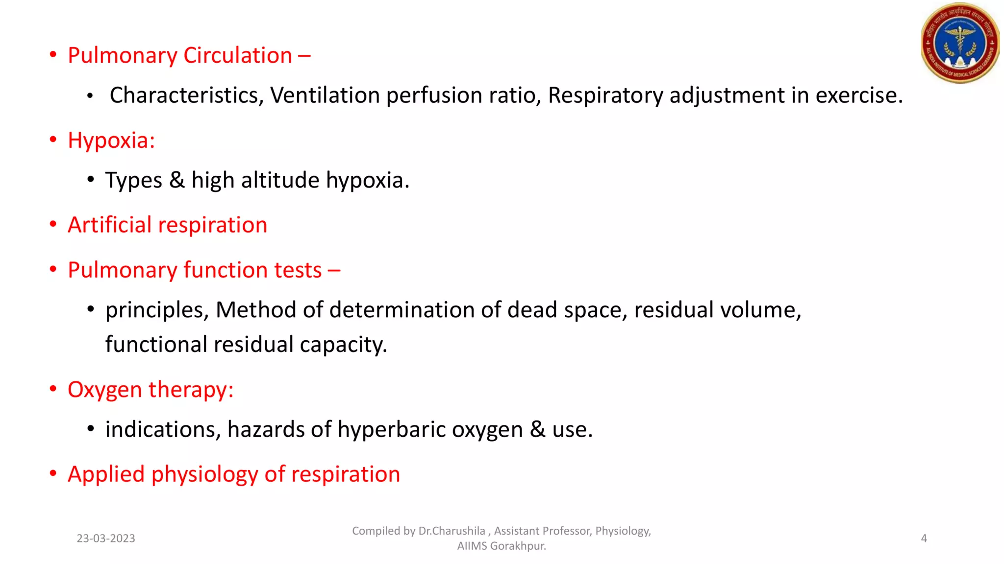 lecture 1/2023 -Respiratory Physiology - Introduction of respiratory system.pdf | Lung and ...