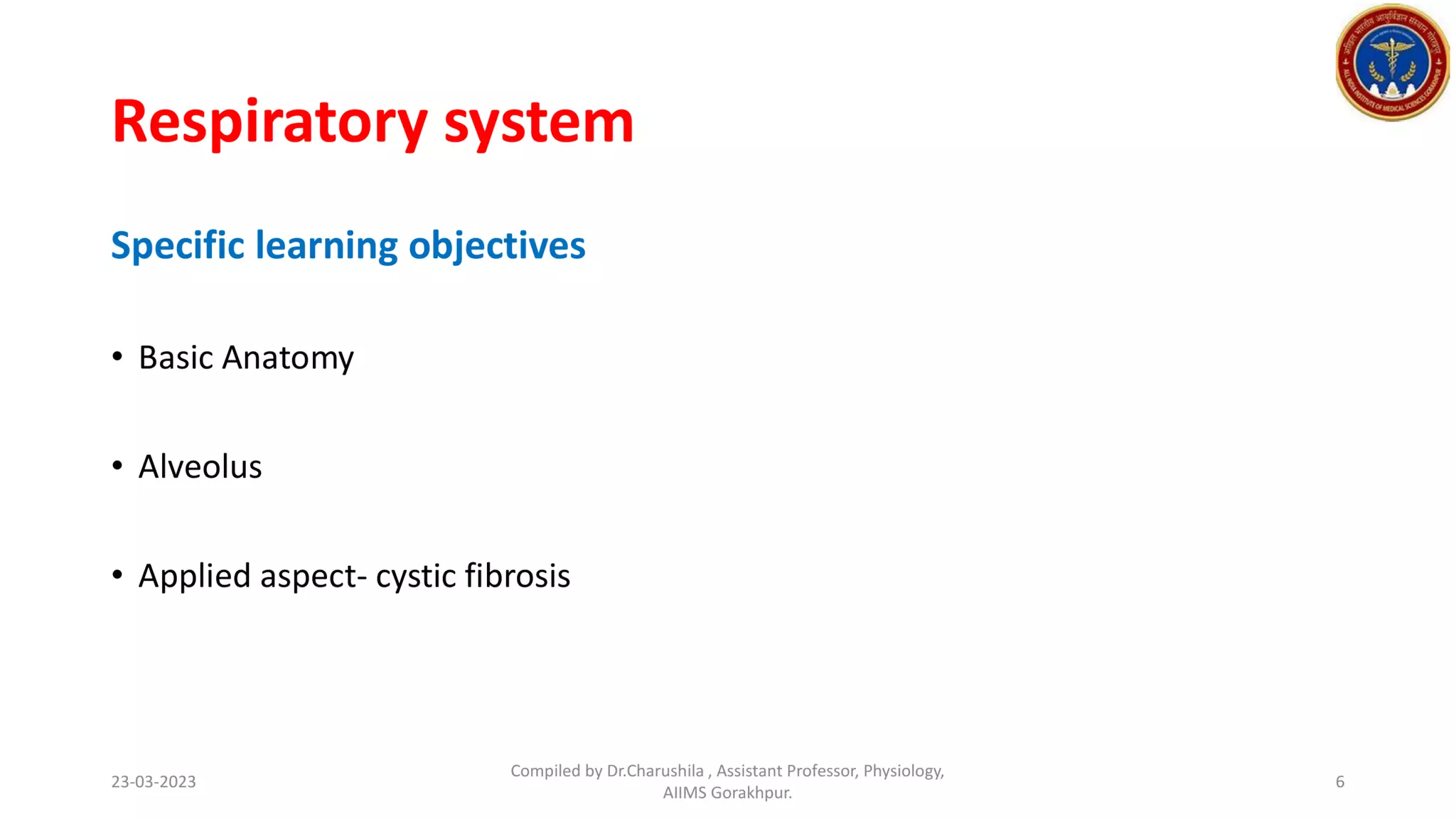 lecture 1/2023 -Respiratory Physiology - Introduction of respiratory system.pdf | Lung and ...