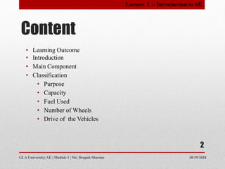 Lecture 1 introduction to automobile engineering | PPTX
