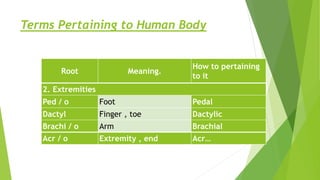 Lecture 1 introduction to medical terminology | PPTX