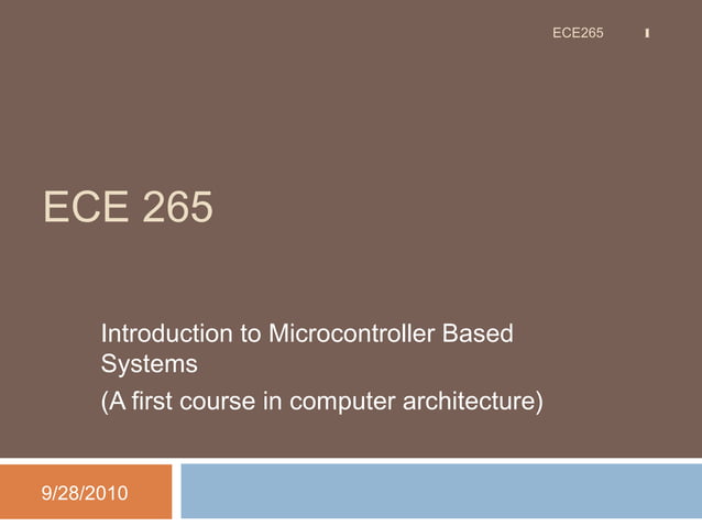 Lecture 1 introduction to microcontroller systems | PPT