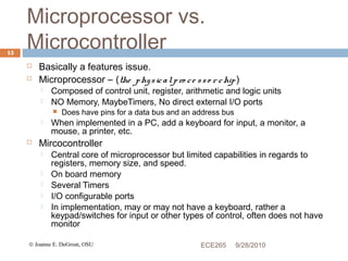 Lecture 1 introduction to microcontroller systems | PPT