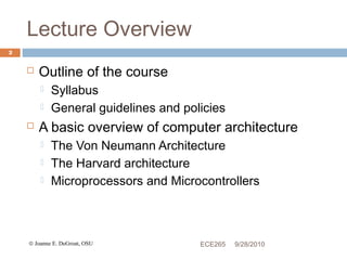 Lecture 1 introduction to microcontroller systems | PPT