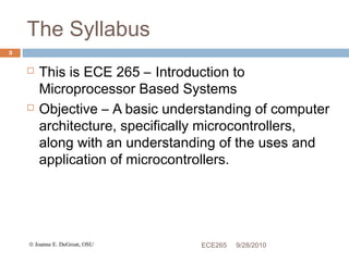 Lecture 1 introduction to microcontroller systems | PPT