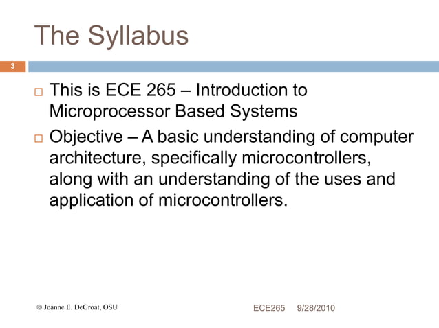 Lecture 1 introduction to microcontroller systems | PPT