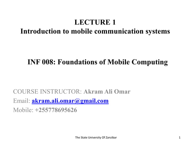 LECTURE 1-Introduction to mobile communication systems.pptx ...