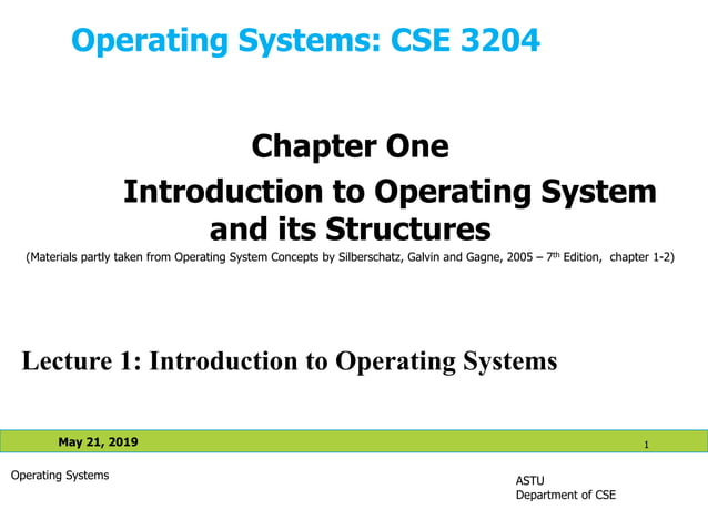 Lecture 1 Introduction To Operating Systemspdf