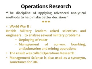 Lecture 1 introduction to or | PPTX