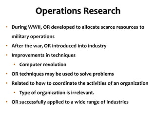 Lecture 1 introduction to or | PPTX
