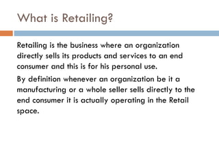 Lecture 1 - Introduction to Retailing | PDF