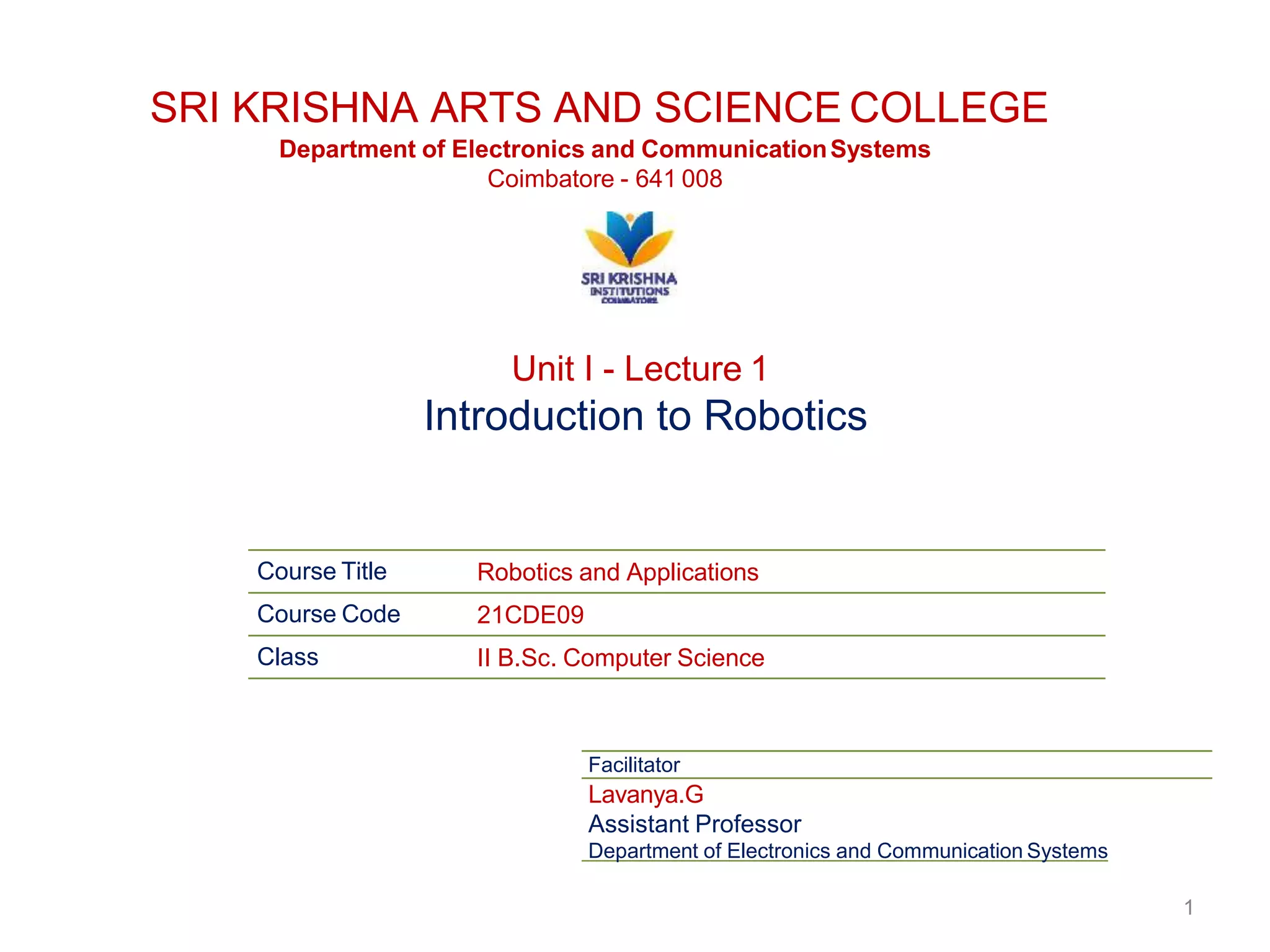 Lecture 1 - Introduction to Robotics.pptx
