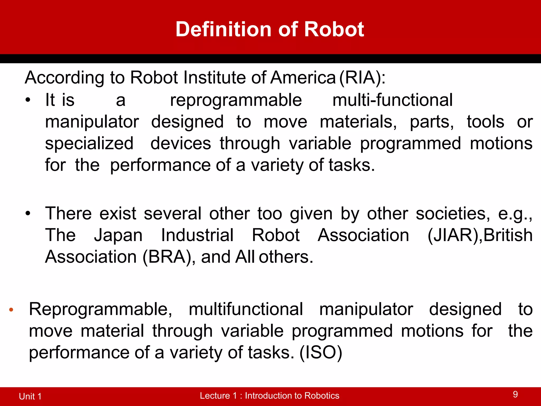 Lecture 1 - Introduction to Robotics.pptx Lecture 1 - Introduction to Robotics.pptx