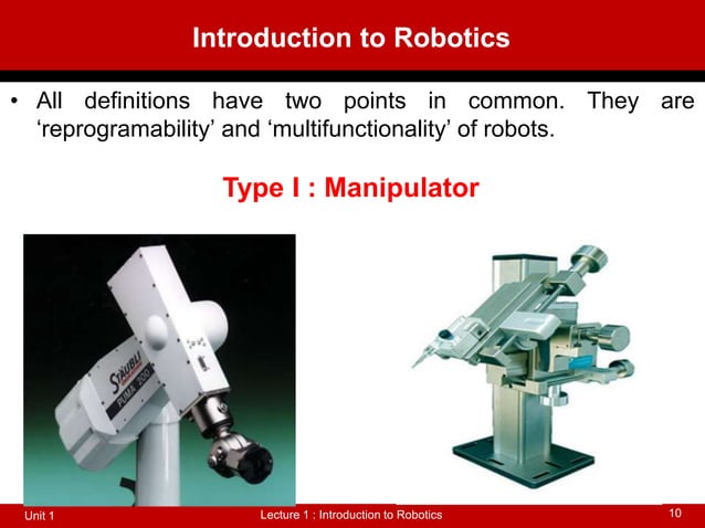 Lecture 1 Introduction To Roboticspptx Robotics Technology 1560