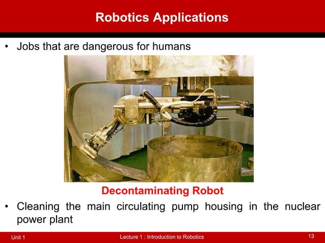 Lecture 1 - Introduction to Robotics.pptx | Robotics | Technology & Computing