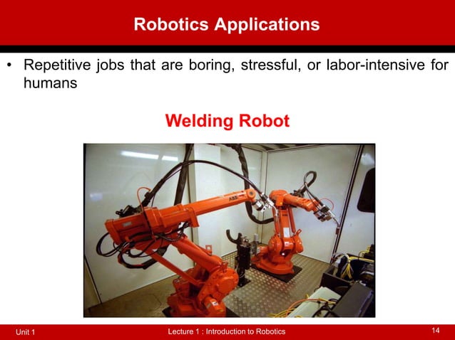 Lecture 1 - Introduction to Robotics.pptx | Robotics | Technology & Computing