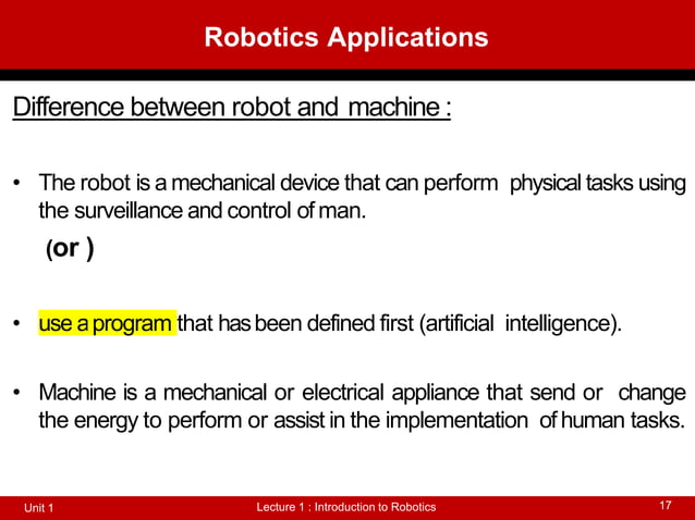 Lecture 1 - Introduction to Robotics.pptx | Robotics | Technology & Computing