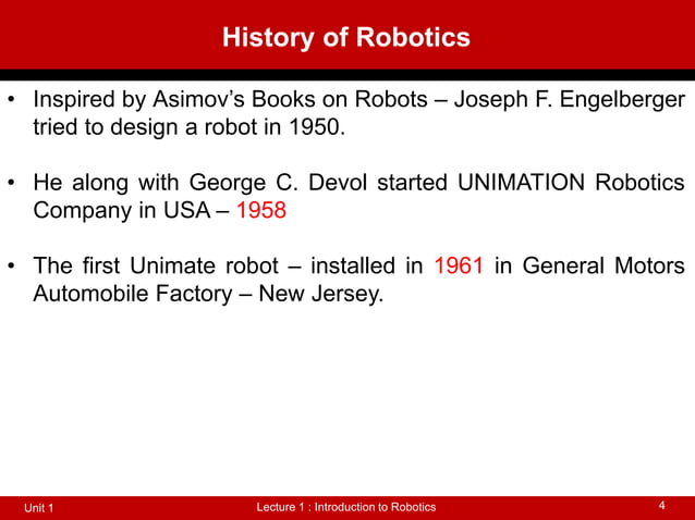 Lecture 1 - Introduction to Robotics.pptx | Robotics | Technology & Computing