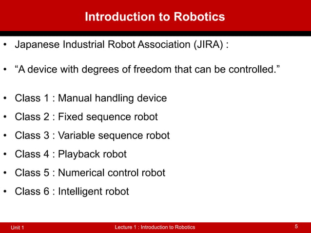Lecture 1 - Introduction to Robotics.pptx | Robotics | Technology & Computing