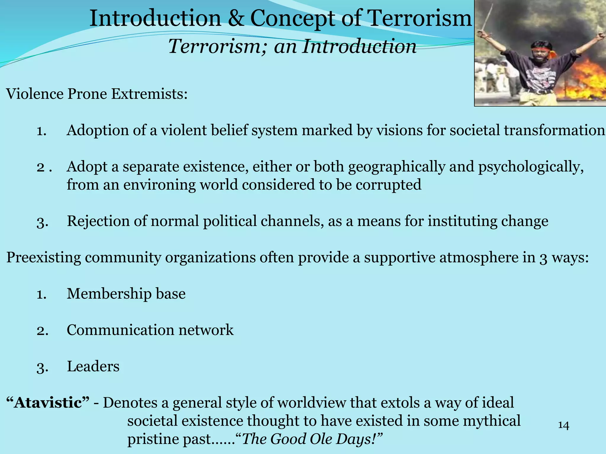Lecture 1 introduction to terrorism | PPTX