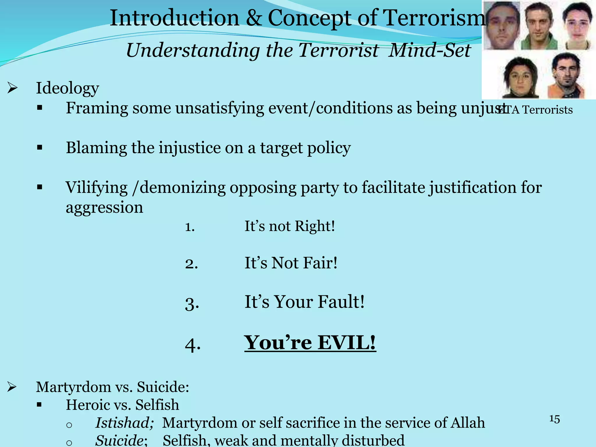 Lecture 1 introduction to terrorism | PPTX
