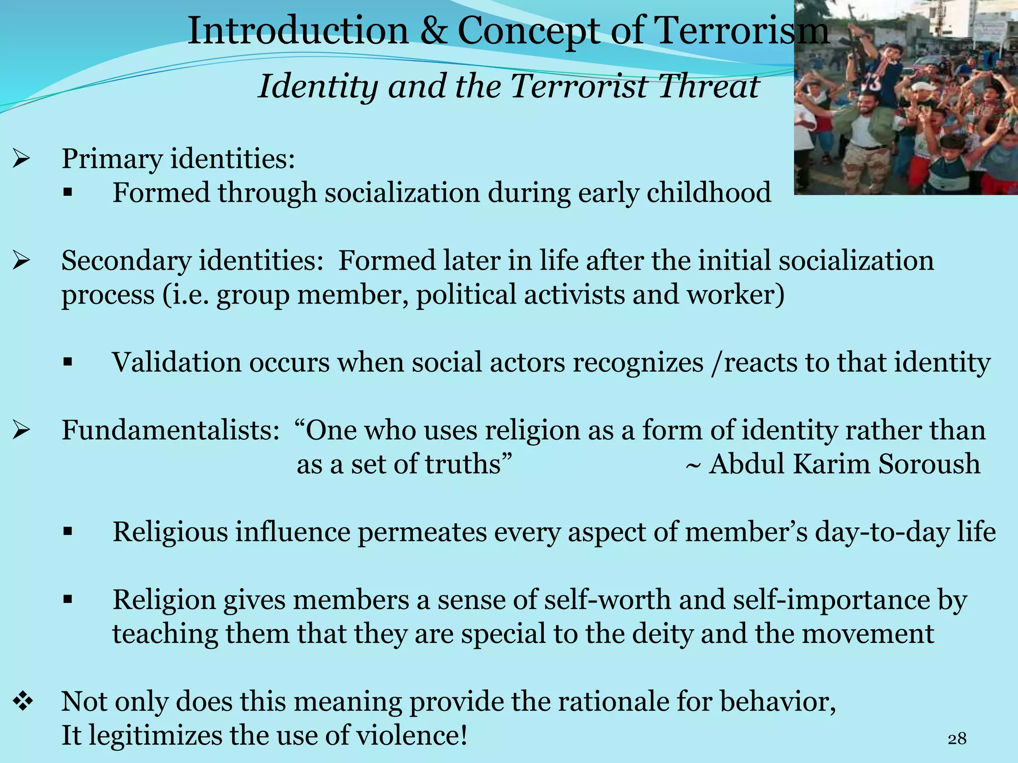 Lecture 1 introduction to terrorism | PPTX