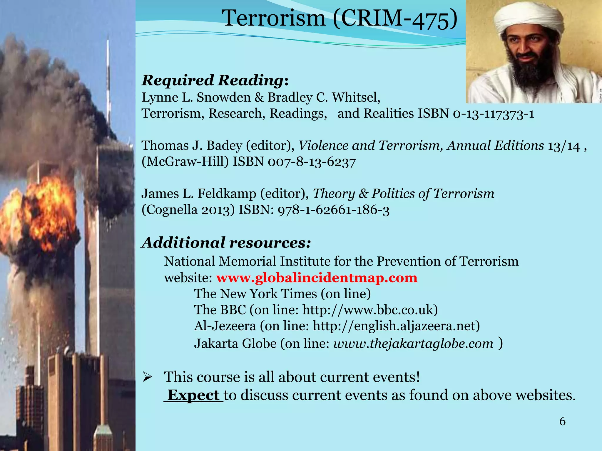 Lecture 1 introduction to terrorism | PPTX