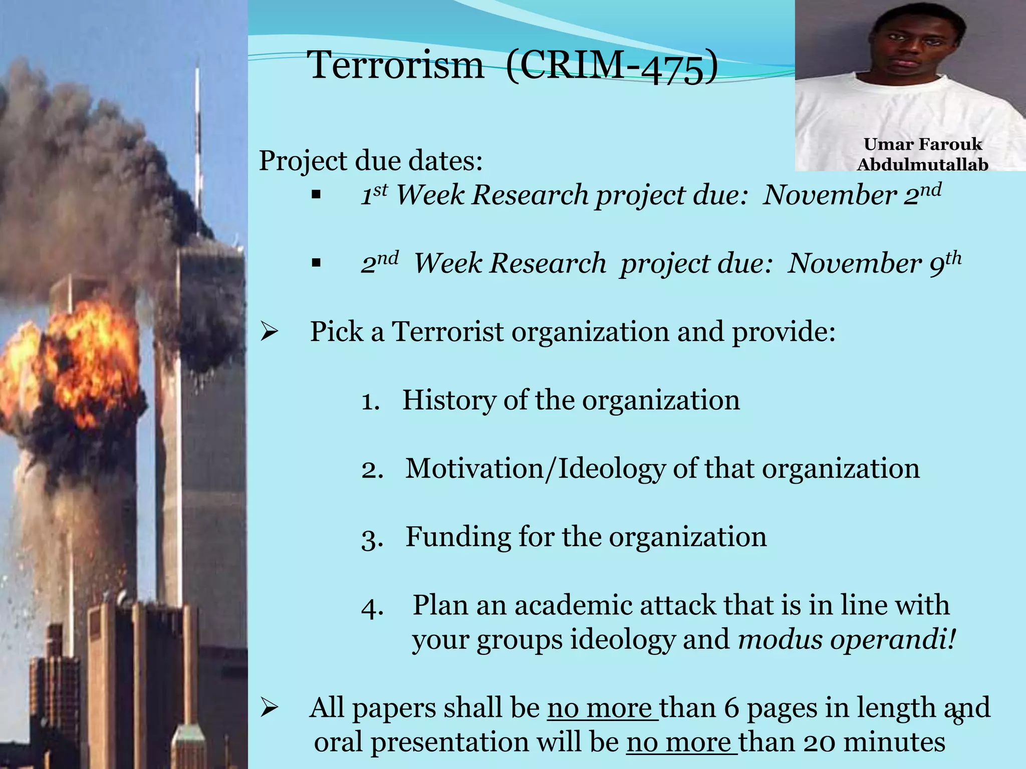 Lecture 1 introduction to terrorism | PPTX