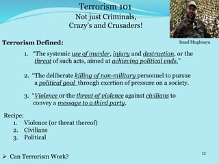 Lecture 1 introduction to terrorism | PPTX