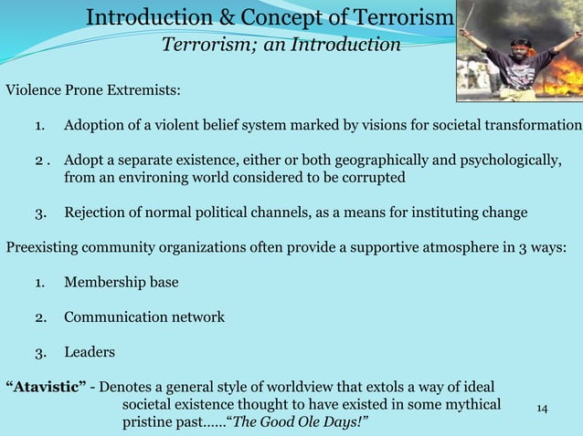 Lecture 1 introduction to terrorism | PPTX | Islam | Religion & Spirituality