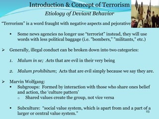 Lecture 1 introduction to terrorism | PPTX