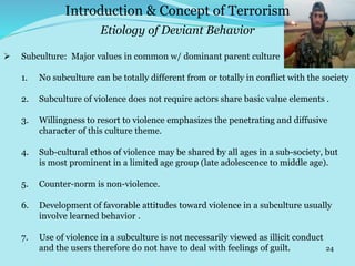 Lecture 1 introduction to terrorism | PPTX