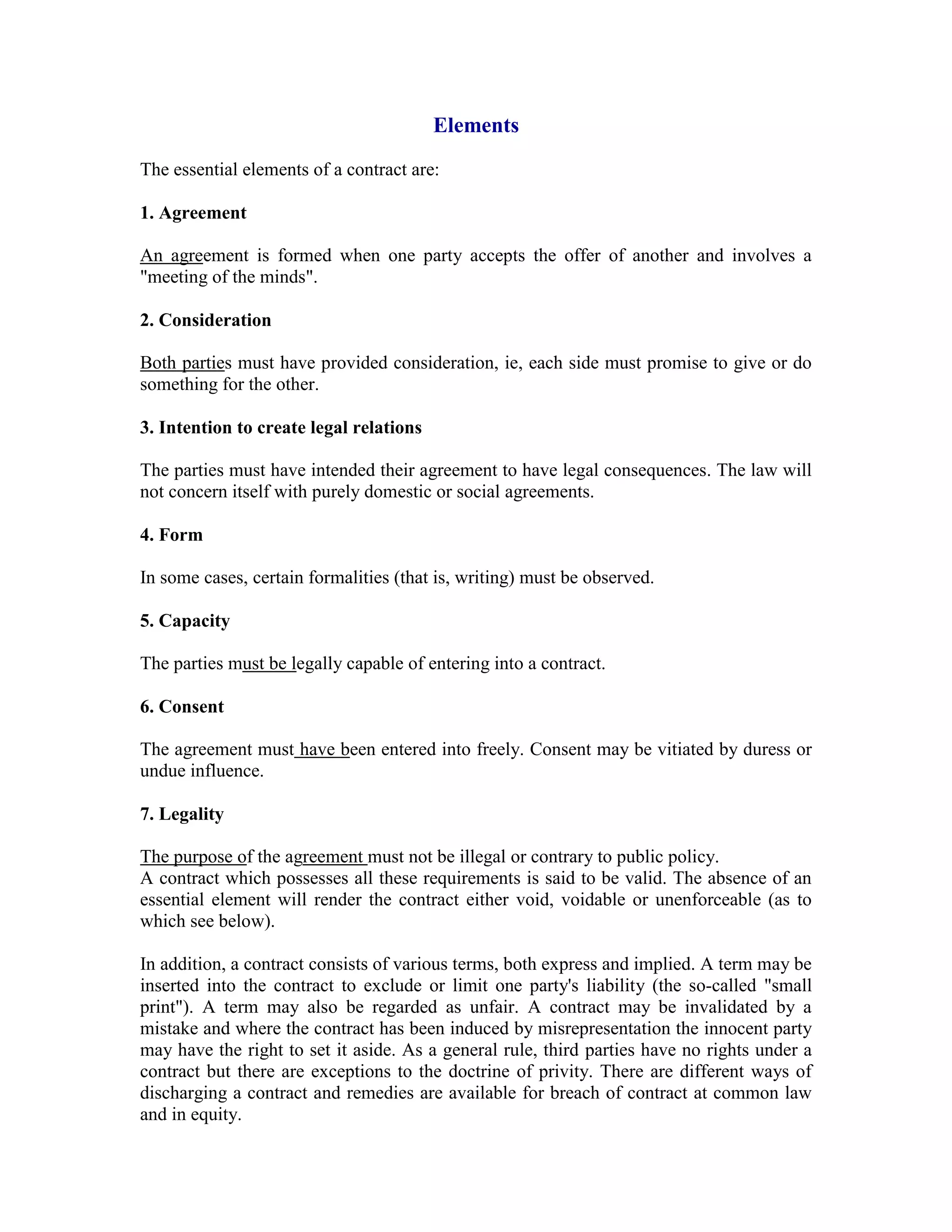 Lecture 1 Introduction To The Law Of Contract Docx