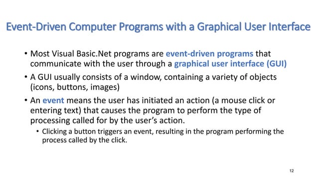 Lecture 1 introduction to vb.net | Programming Languages | Computing