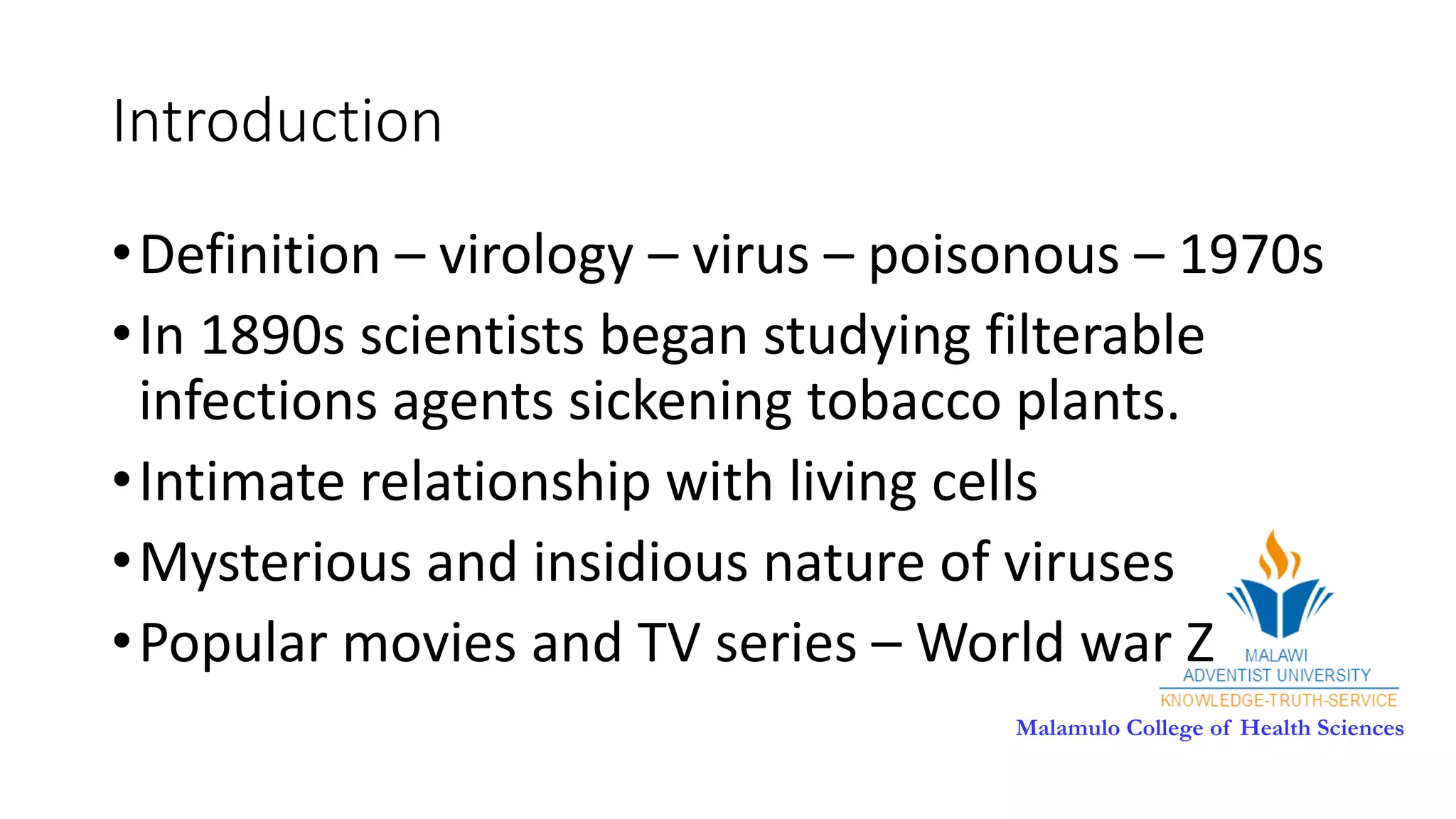 Lecture 1 - Introduction To Virology.pptx