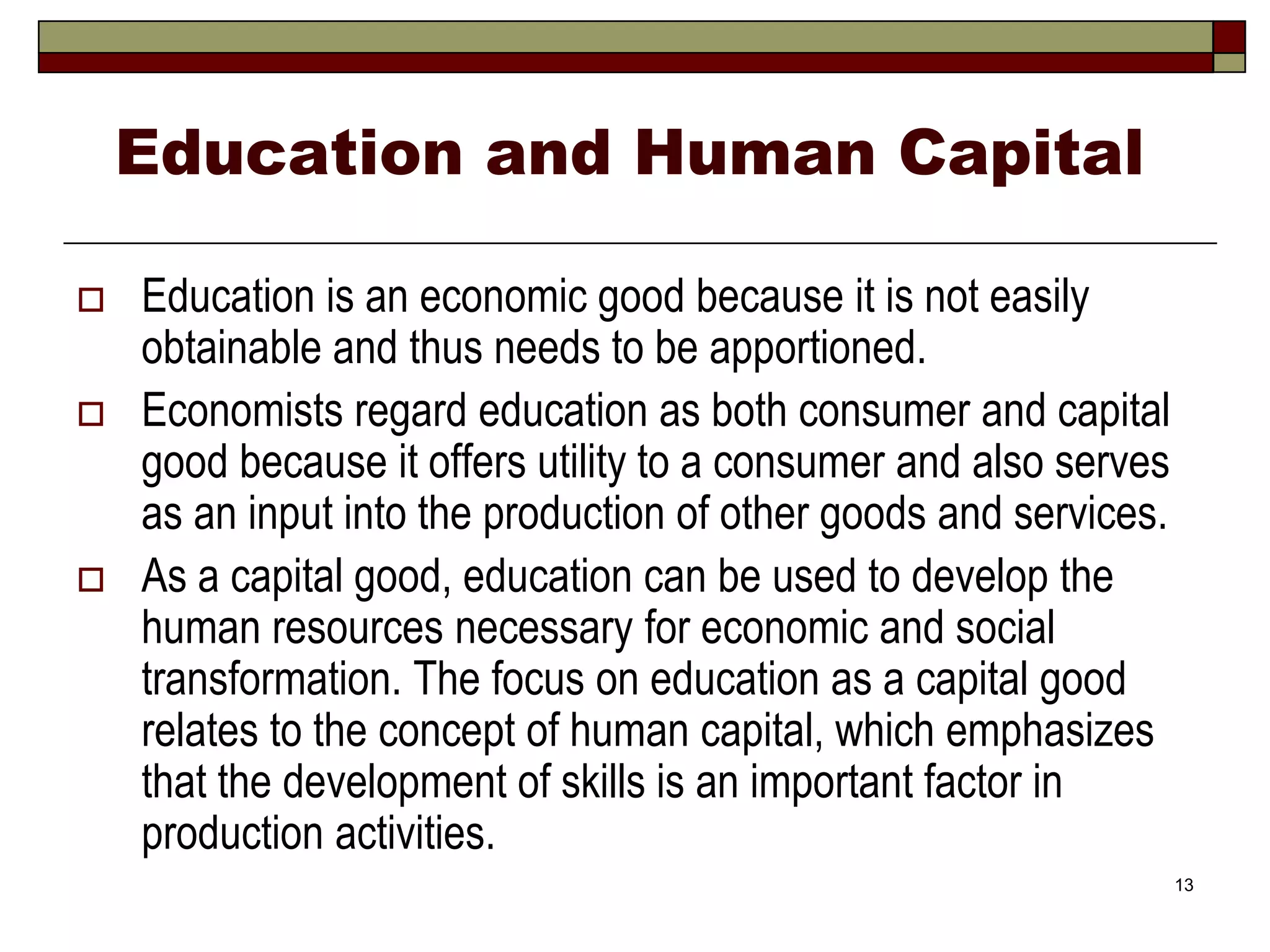 Lecture 1 investment in education | PPTX