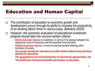 Lecture 1 investment in education | PPTX
