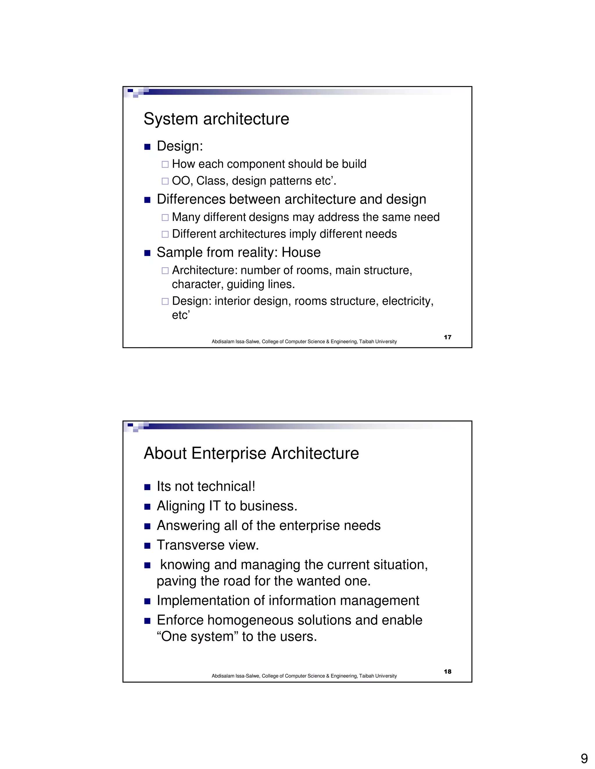 Lecture1 is323-enterprise architecture(ea-concepts) | PDF | Databases | Computer Software and ...