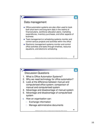 Lecture1 (is342) (office automationsystems) | PDF | Internet | Computing
