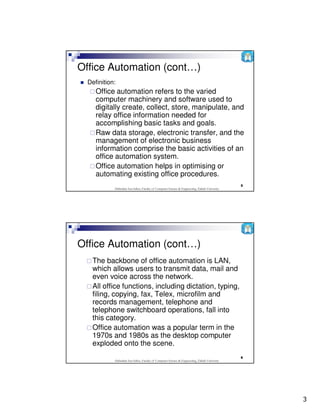 Lecture1 (is342) (office automationsystems) | PDF | Internet | Computing