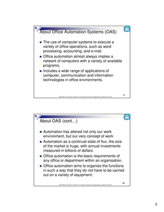 Lecture1 (is342) (office automationsystems) | PDF | Internet | Computing