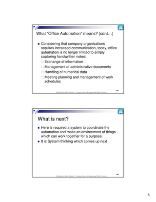 Lecture1 (is342) (office automationsystems) | PDF | Internet | Computing