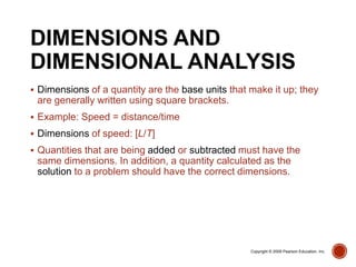 Lecture 1 - Measurement, Dimensional analysis | PPT