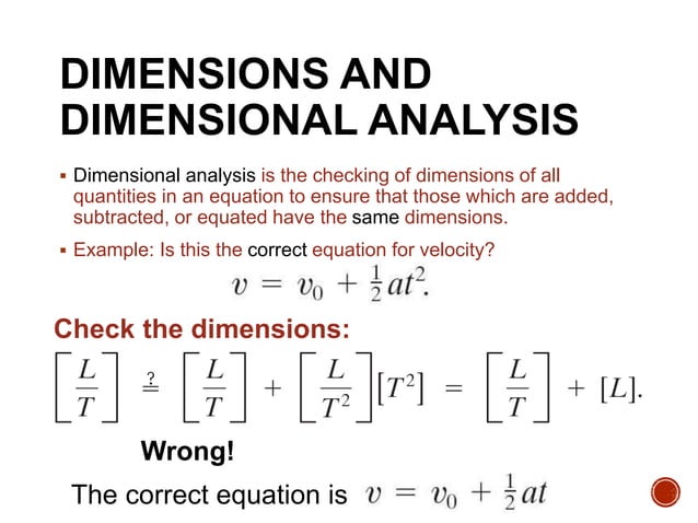 Lecture 1 - Measurement, Dimensional analysis | PPT