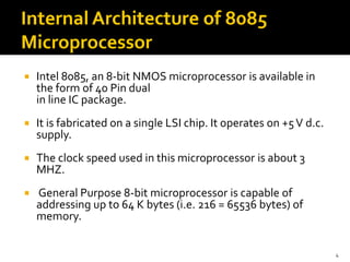 Lecture1 The 8085 Microprocessor | PPT