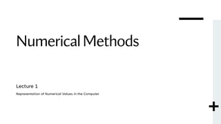 Lecture 1 - Numerical Methods | PPT