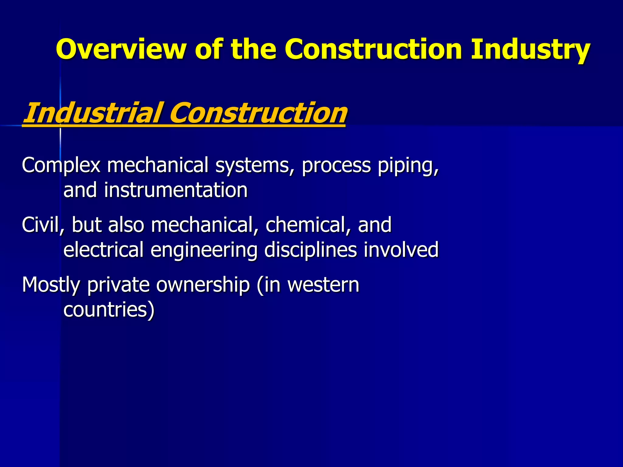 Lecture 1 overview of the construction industry | PPTX