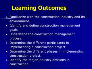 Lecture 1 overview of the construction industry | PPTX