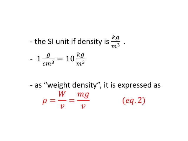 DENSITY: SPECIFIC GRAVITY | PPTX